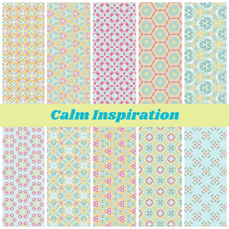 PRINTABLE Calm Inspiration Digital Paper Pack Scrapbook Paper Set of 10 ...
