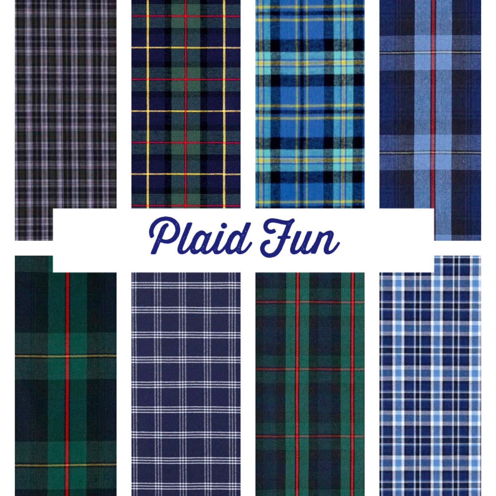 PRINTABLE PLAID FUN Digital Paper Pack, Scrapbook Set of 8 Sheets, 8.5 ...