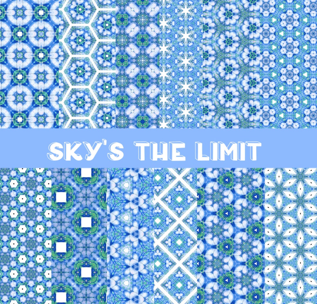 PRINTABLE “skys the Limit” FUN Digital Paper Pack Scrapbook Paper Set ...