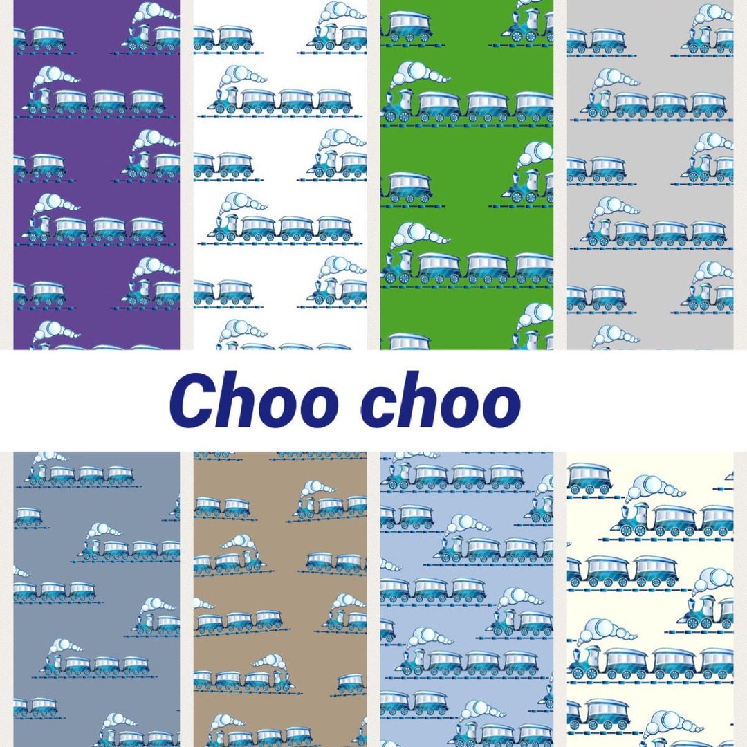 PRINTABLE Choo Choo Digital Paper Pack Scrapbook Paper Set of 8 Sheets ...