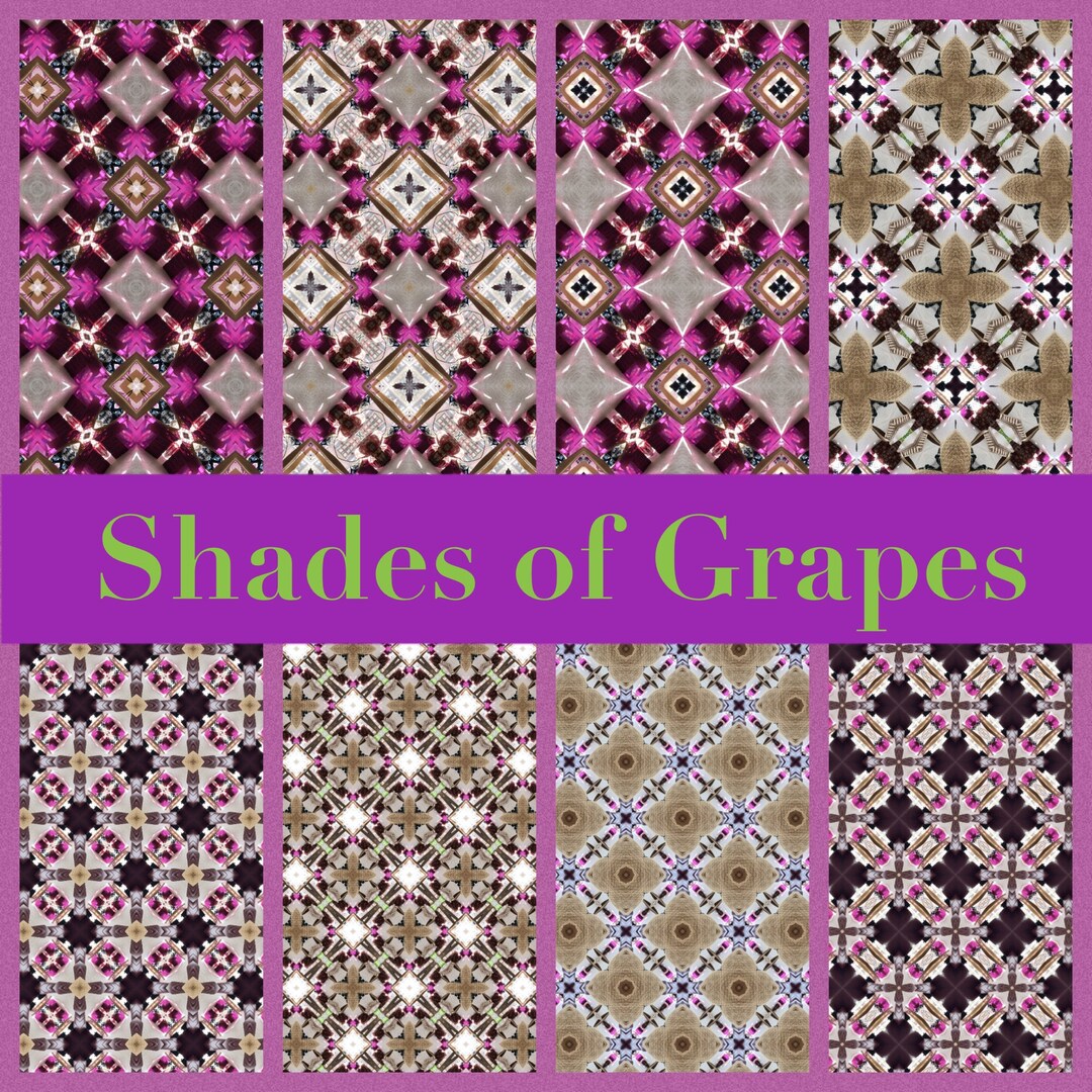 PRINTABLE Shades of Grapes Digital Paper Pack Scrapbook Paper Set of 8 ...