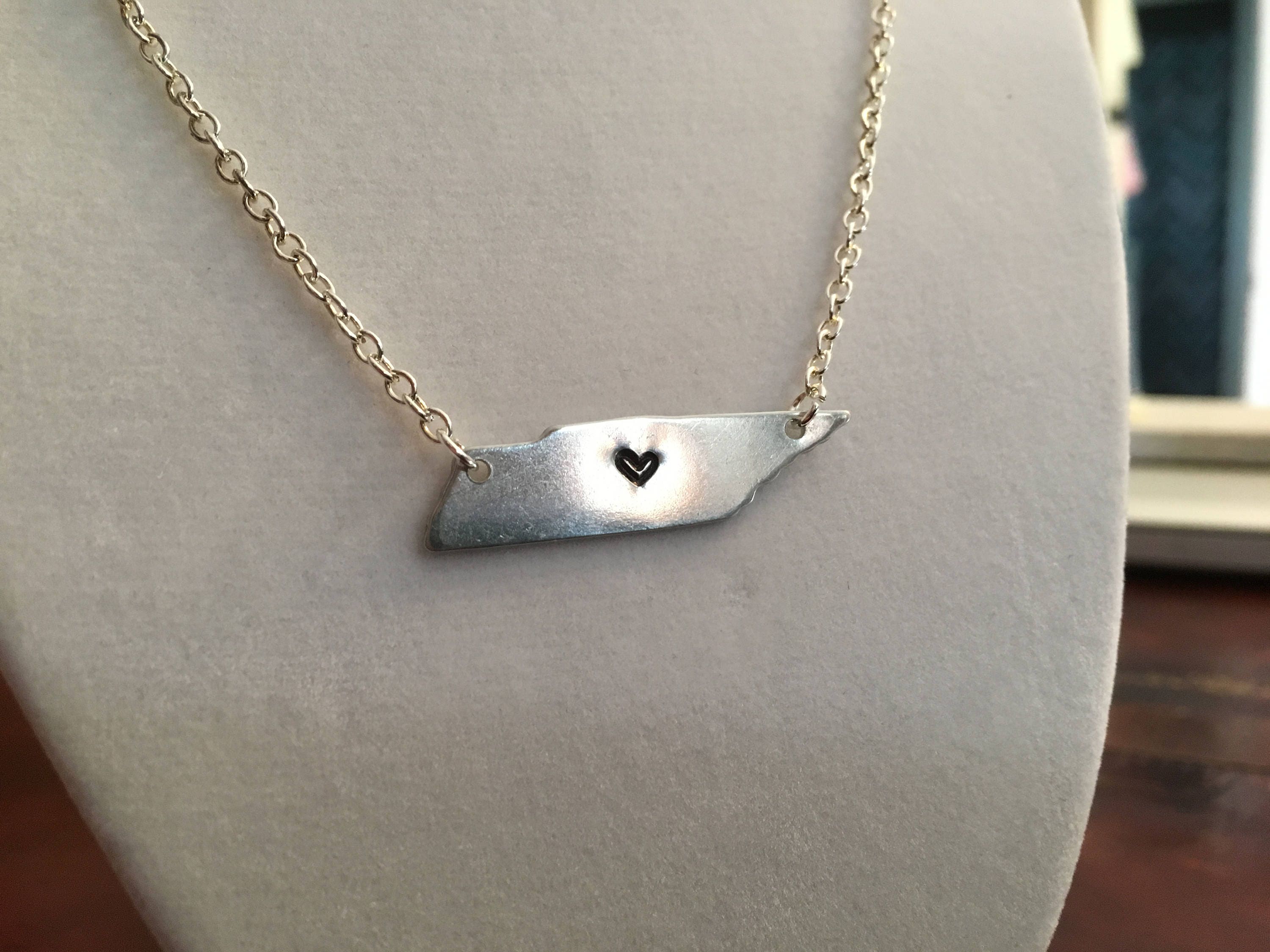 Tennessee Necklace - Love Memphis - Tennessee - Hand Stamped ...