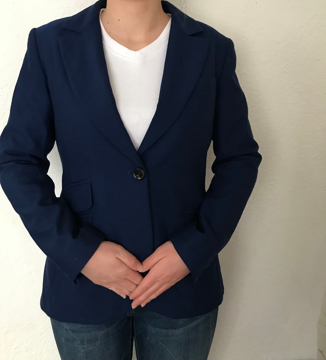 Vintage Jackets Women Jacket Dark Blue Jacket Vintage Blue - Etsy