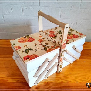 Decorative Sewing Box, Wooden Storage Box, Fold Out Box From Wood ...