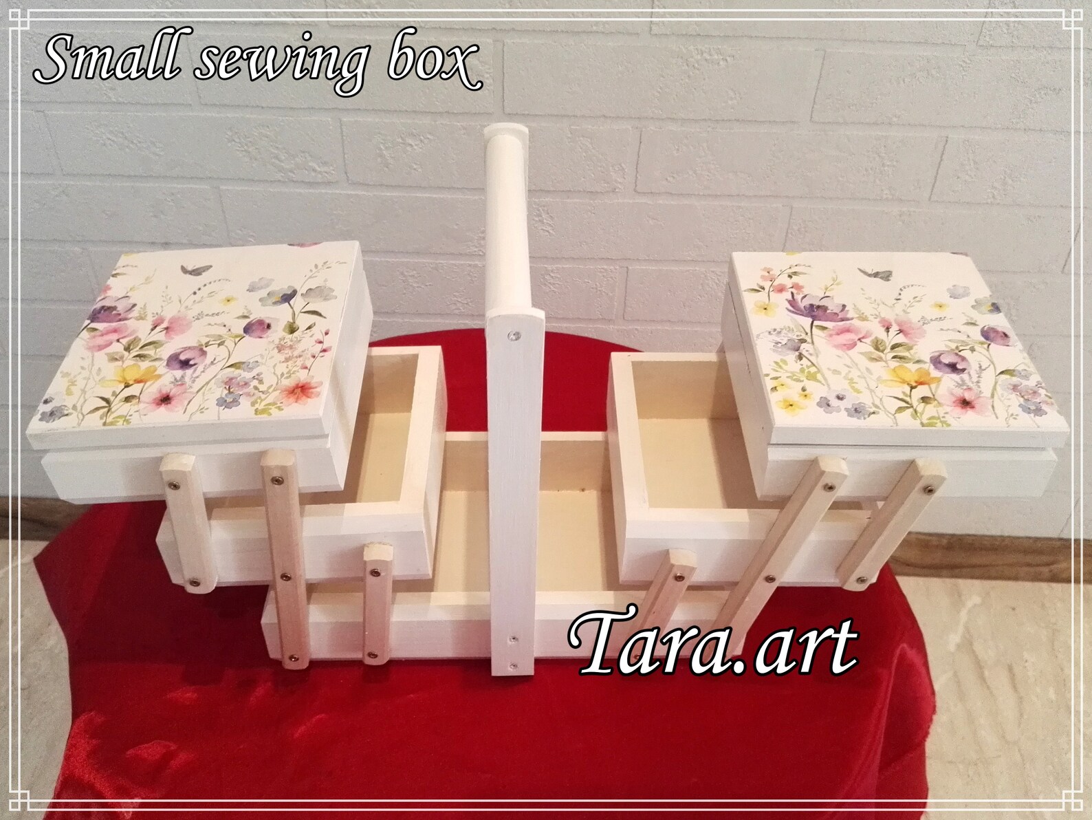 White Sewing Box With Lids Storage Box Made From Real Wood - Etsy