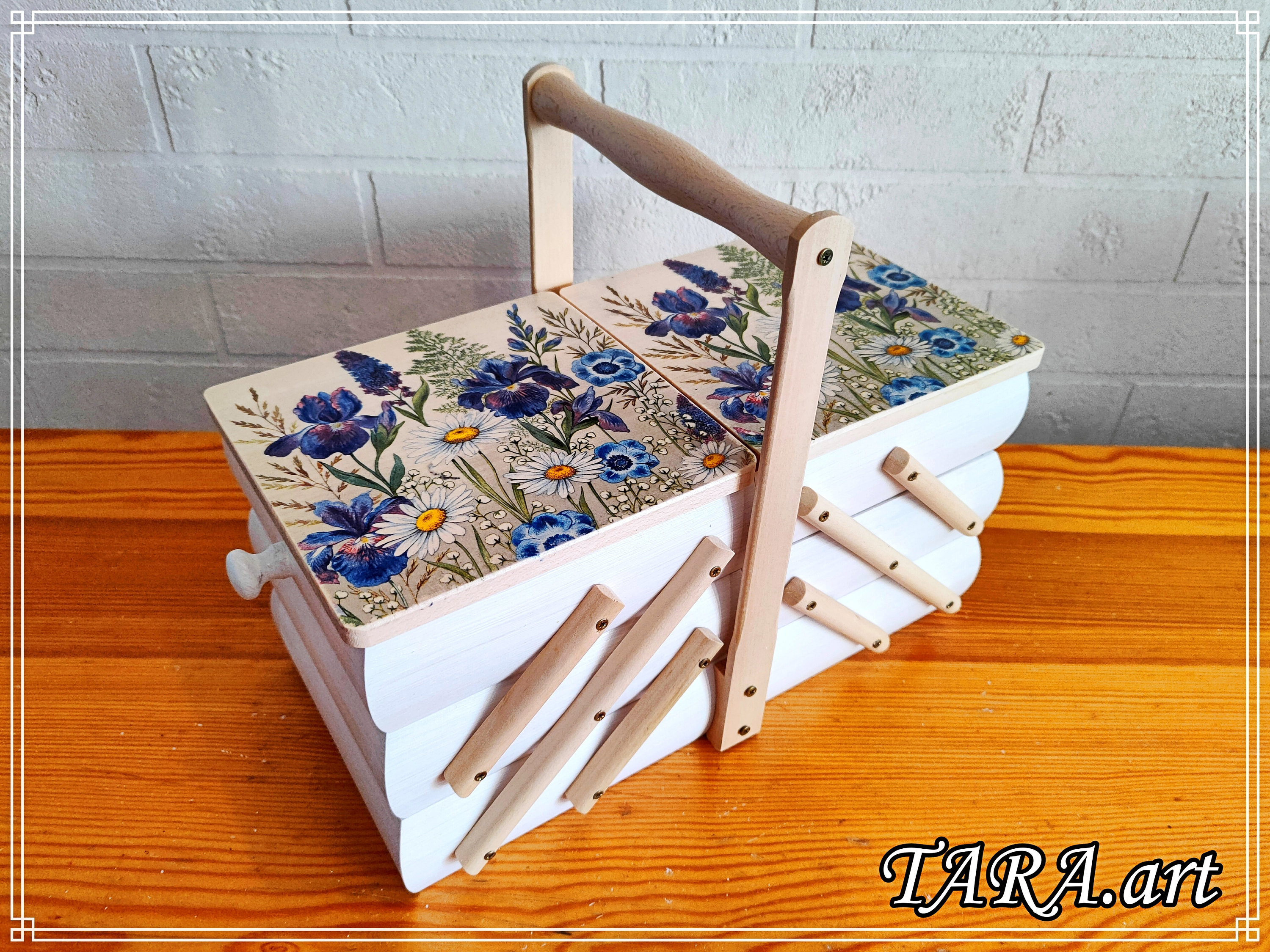 Expandible Box With Fitted Comparts Wooden Sewing Box - Etsy