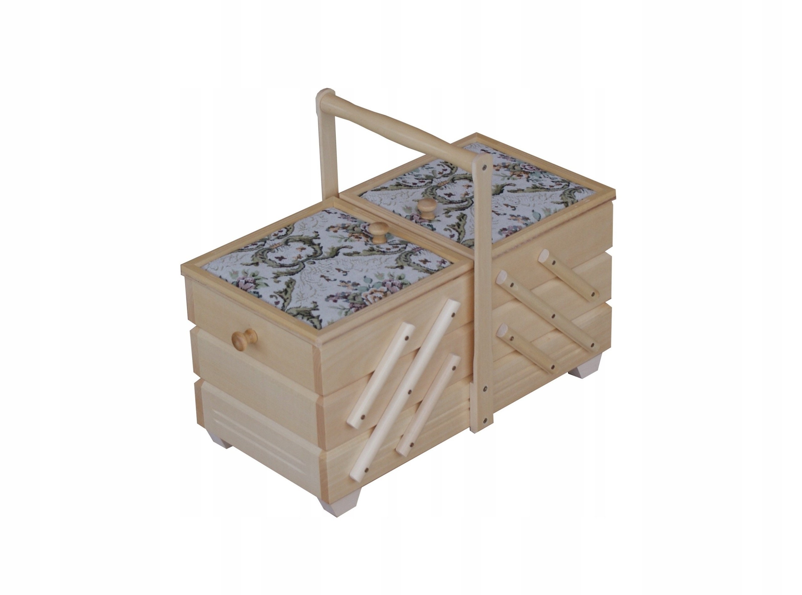 Upholstered sewing box real wood storage box for sewing kit | Etsy