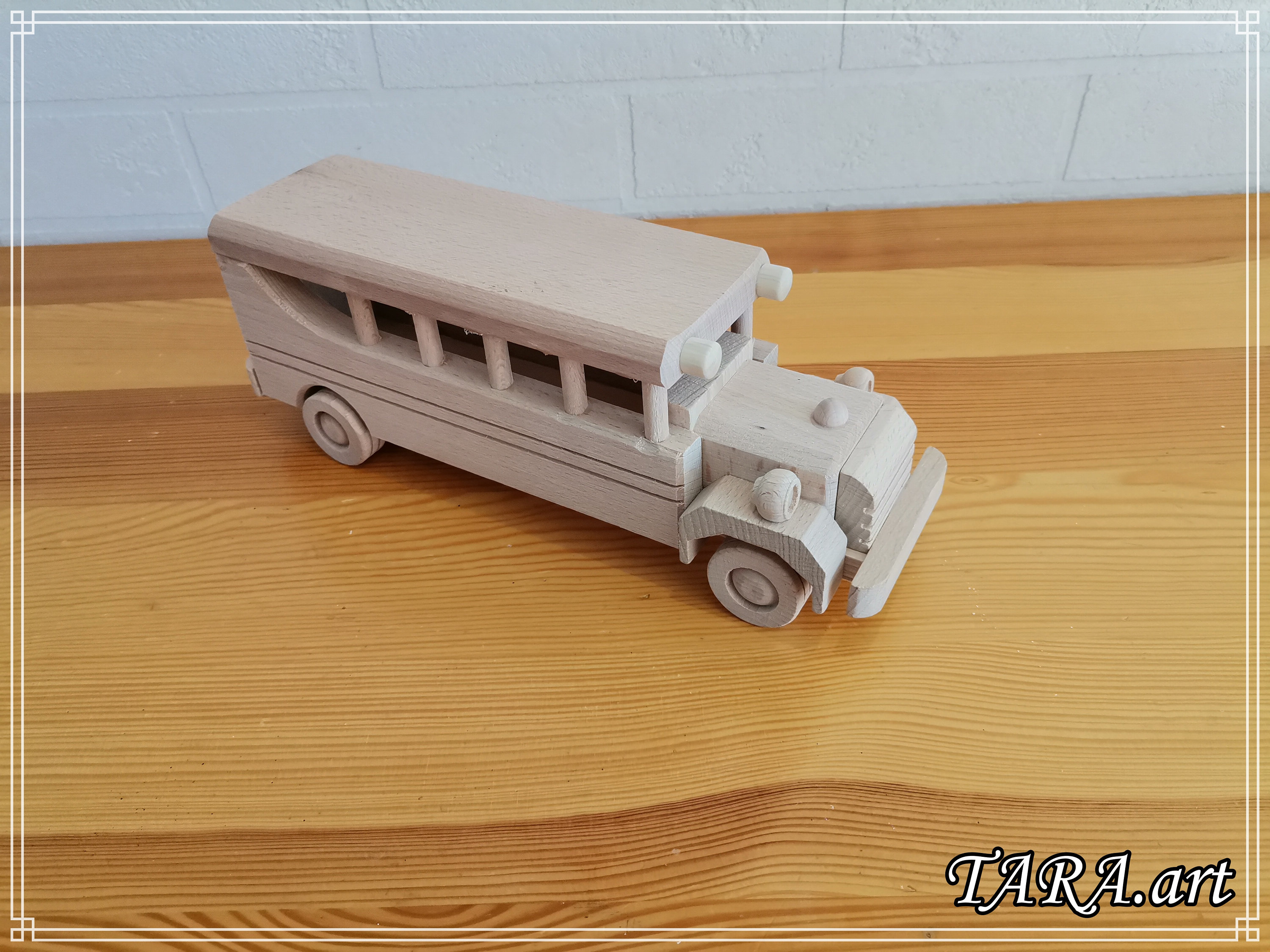 Wooden Bus Unfinished toys for paint Handmade motor coach | Etsy