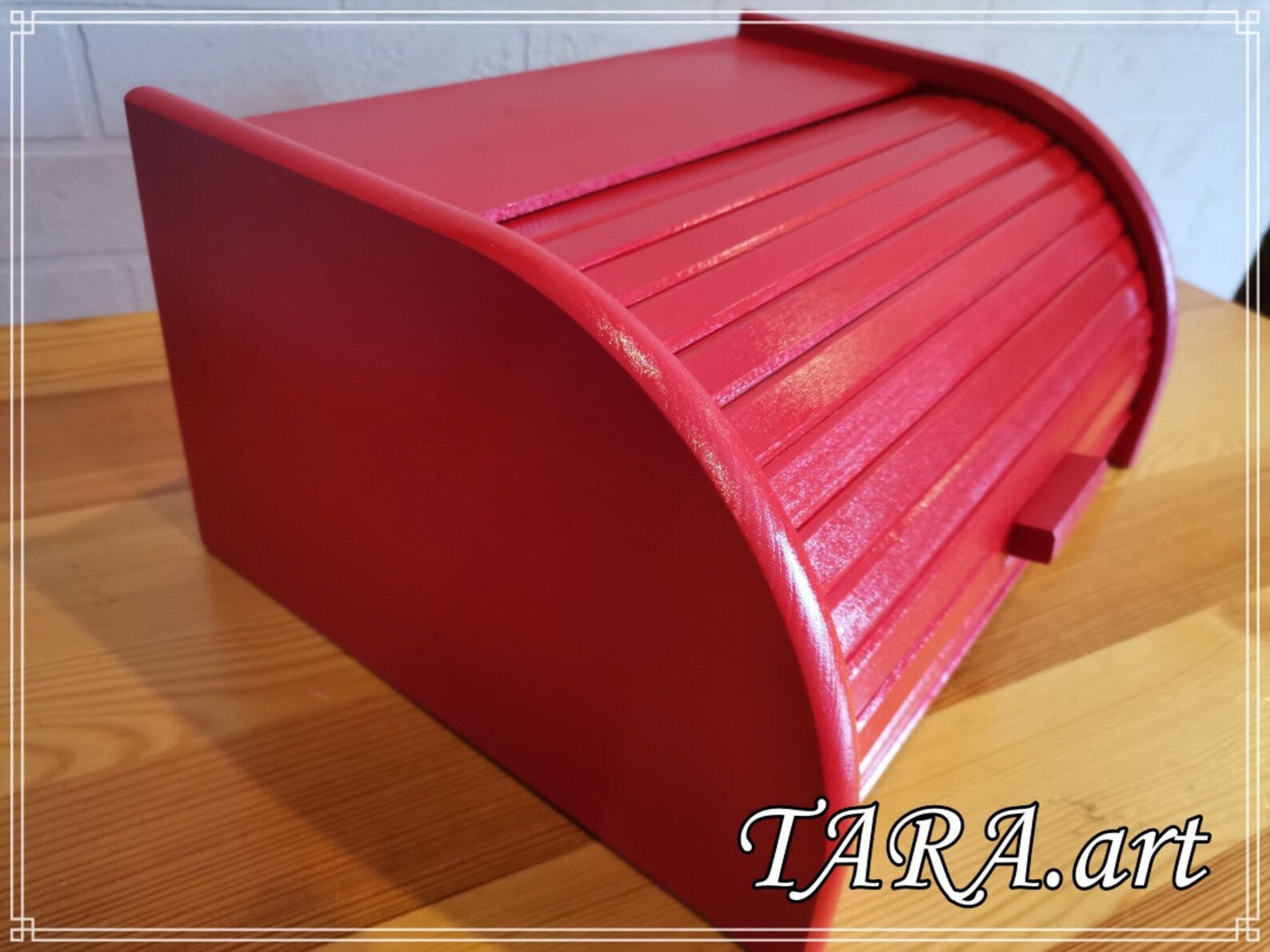 Red Big Bread Box Made From Wood Vintage Style Modern Bread | Etsy