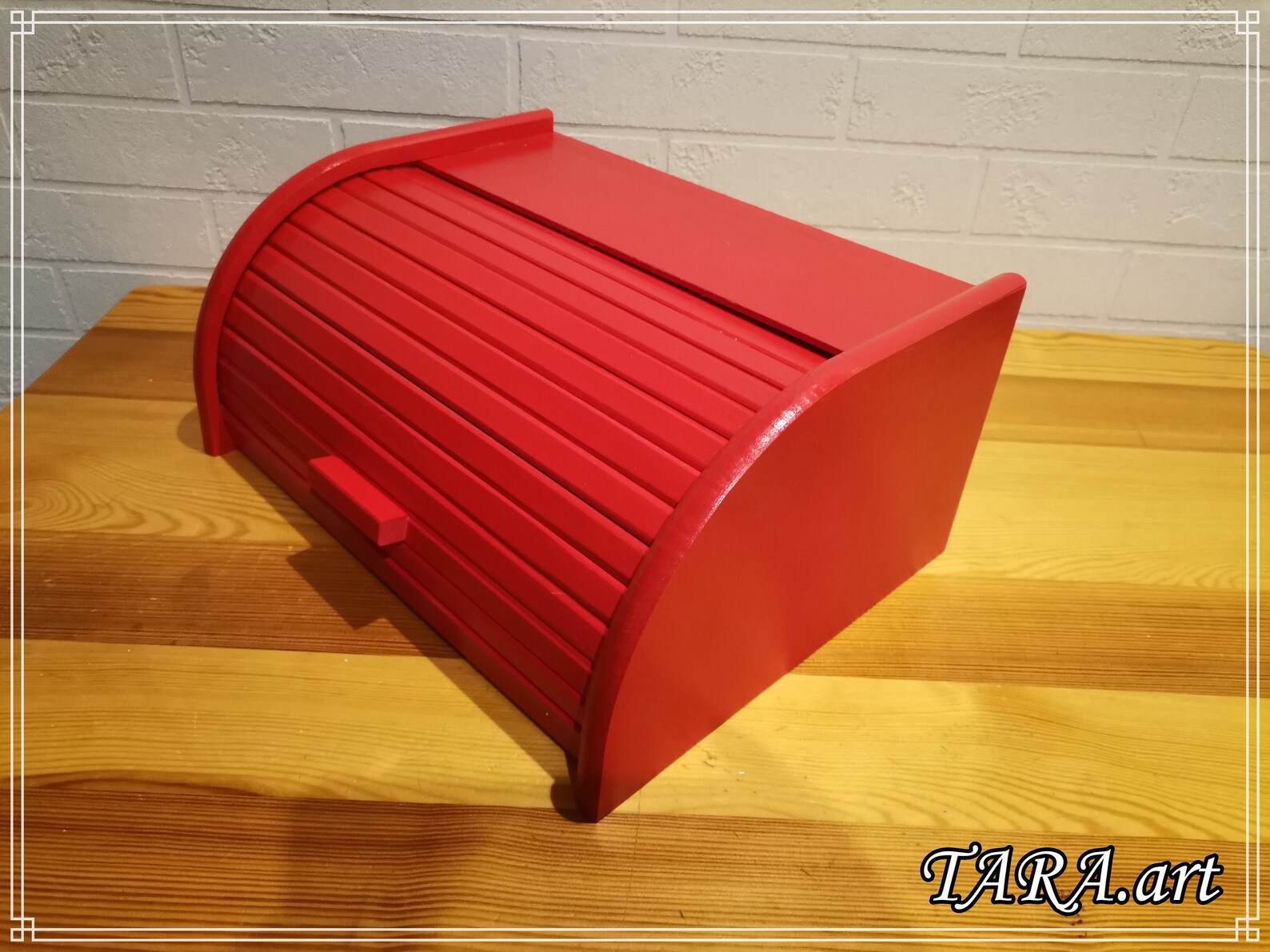 Red Big Bread Box Made From Wood Vintage Style Modern Bread | Etsy