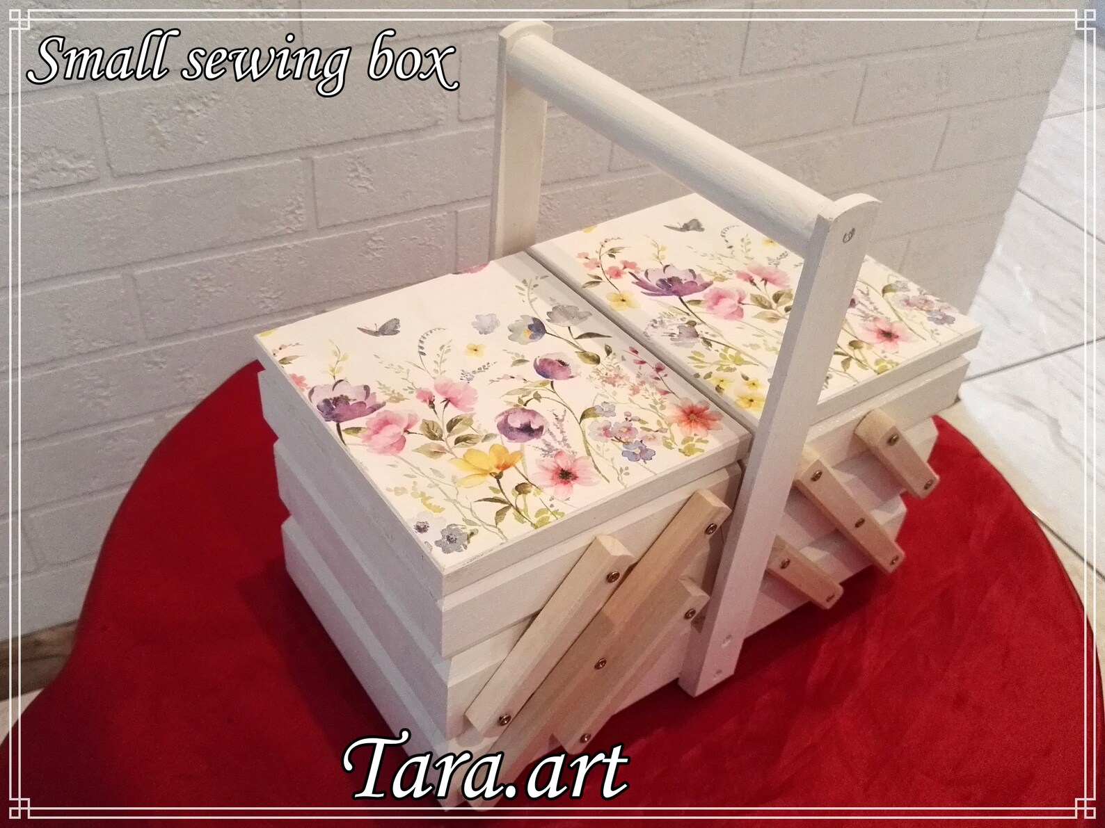 White Sewing Box With Lids Storage Box Made From Real Wood - Etsy