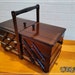 Elegant Sewing Box, Beautiful Storage Box, Dark Brown Wooden Box, Large ...