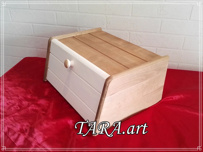 Simple bread box bread box wood vintage bread box white and | Etsy