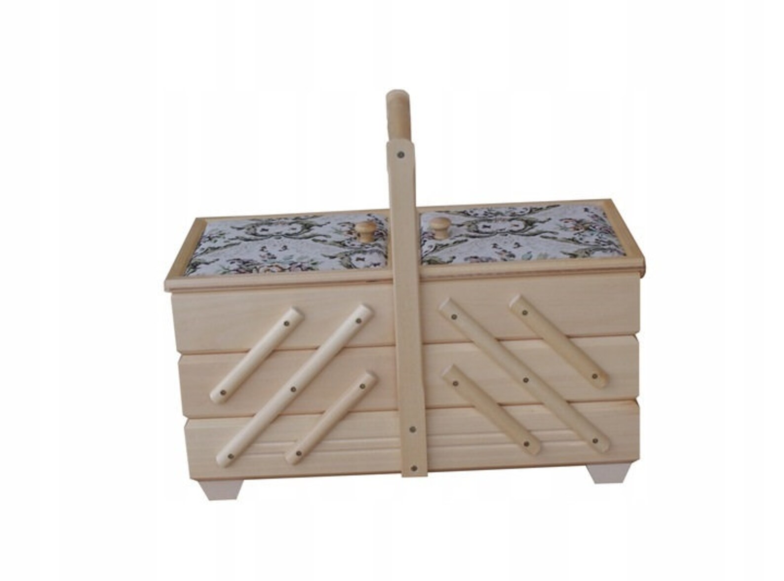 Upholstered sewing box real wood storage box for sewing kit | Etsy