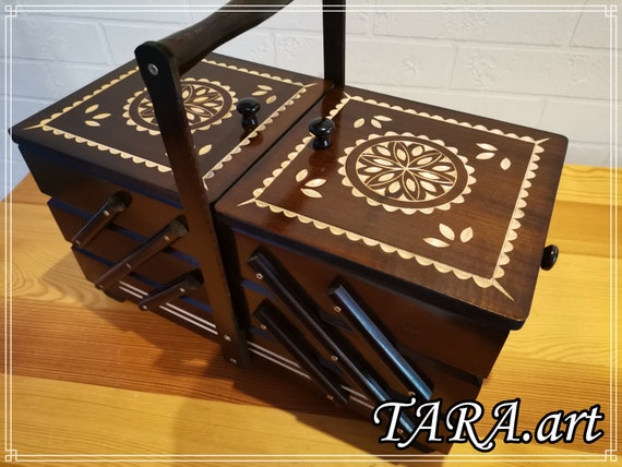 Large Sewing Box Made From Wood Big Storage Box for Small - Etsy