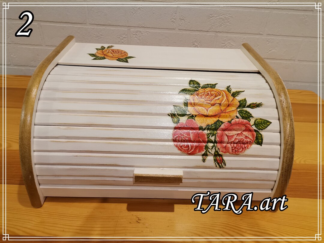 Vintage Bread Box From Wood, Retro Bread Bin, Decorative Storage Box ...
