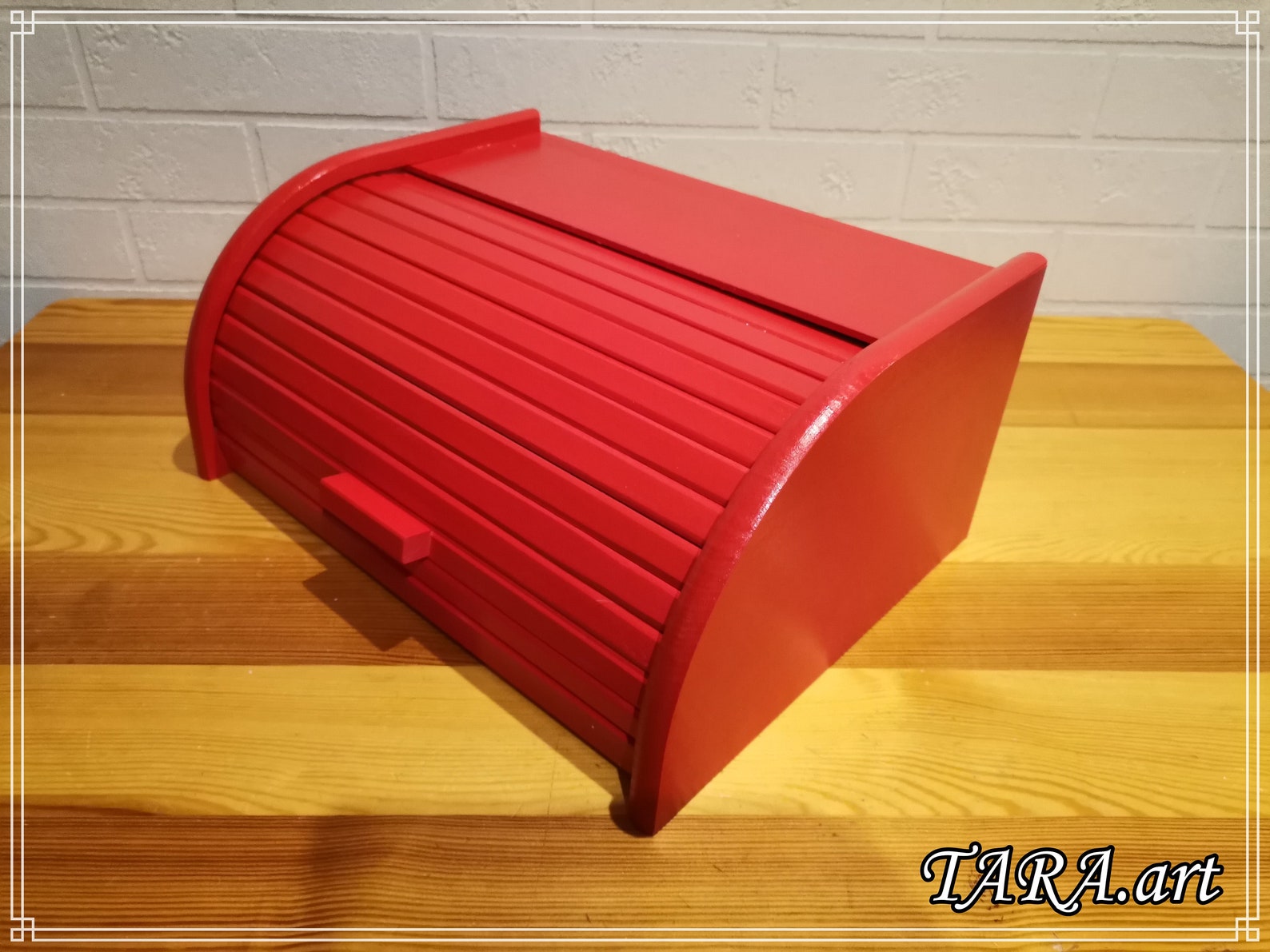 Red Big Bread Box Made From Wood, Vintage Style, Modern Bread Box ...