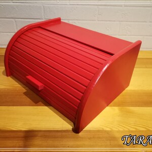 Red Big Bread Box Made From Wood, Vintage Style, Modern Bread Box ...