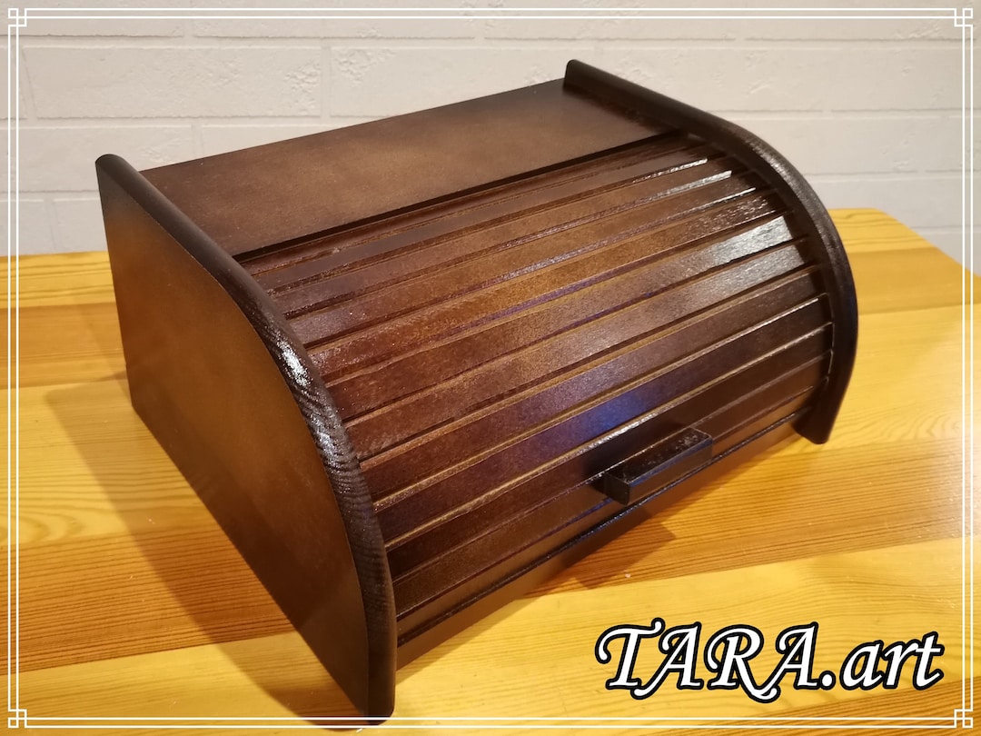 Large Bread Bin, Bread Box From Wood, Vintage Bread Box, Dark Brown ...