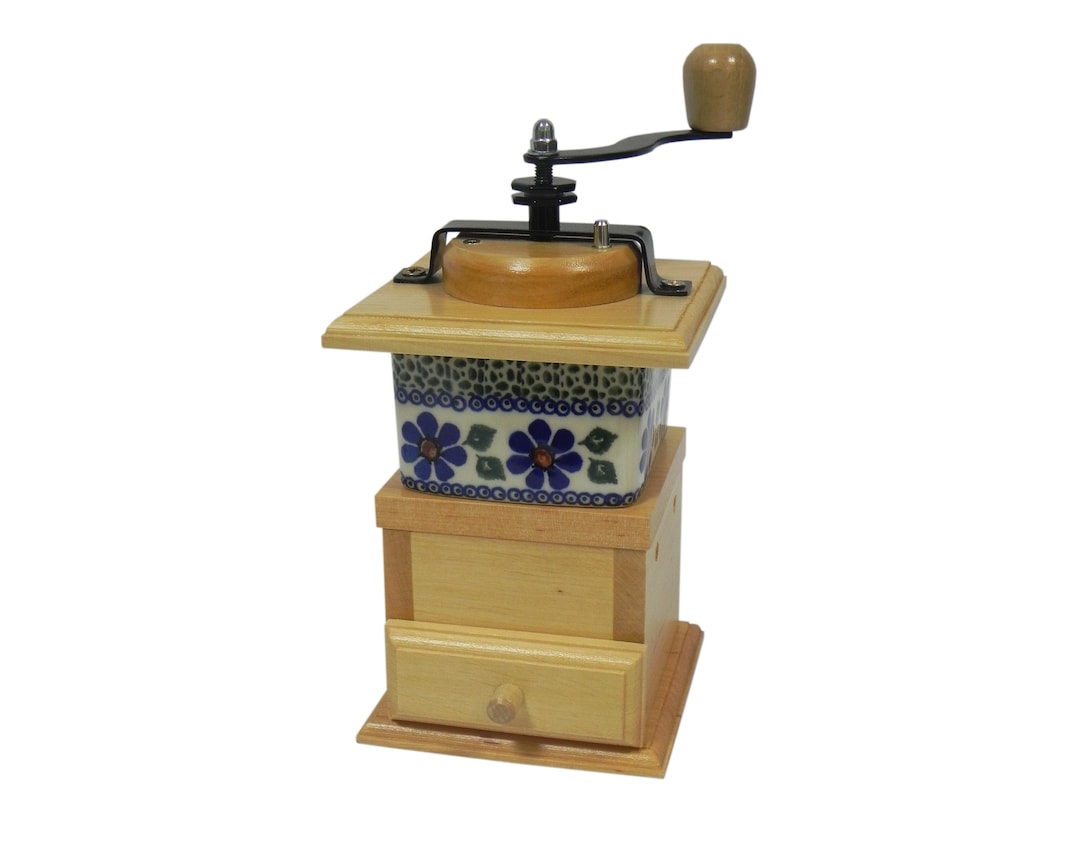 Coffee Mill Made From Wood and Porcelain, Manual Coffee Grinder, Coffee ...