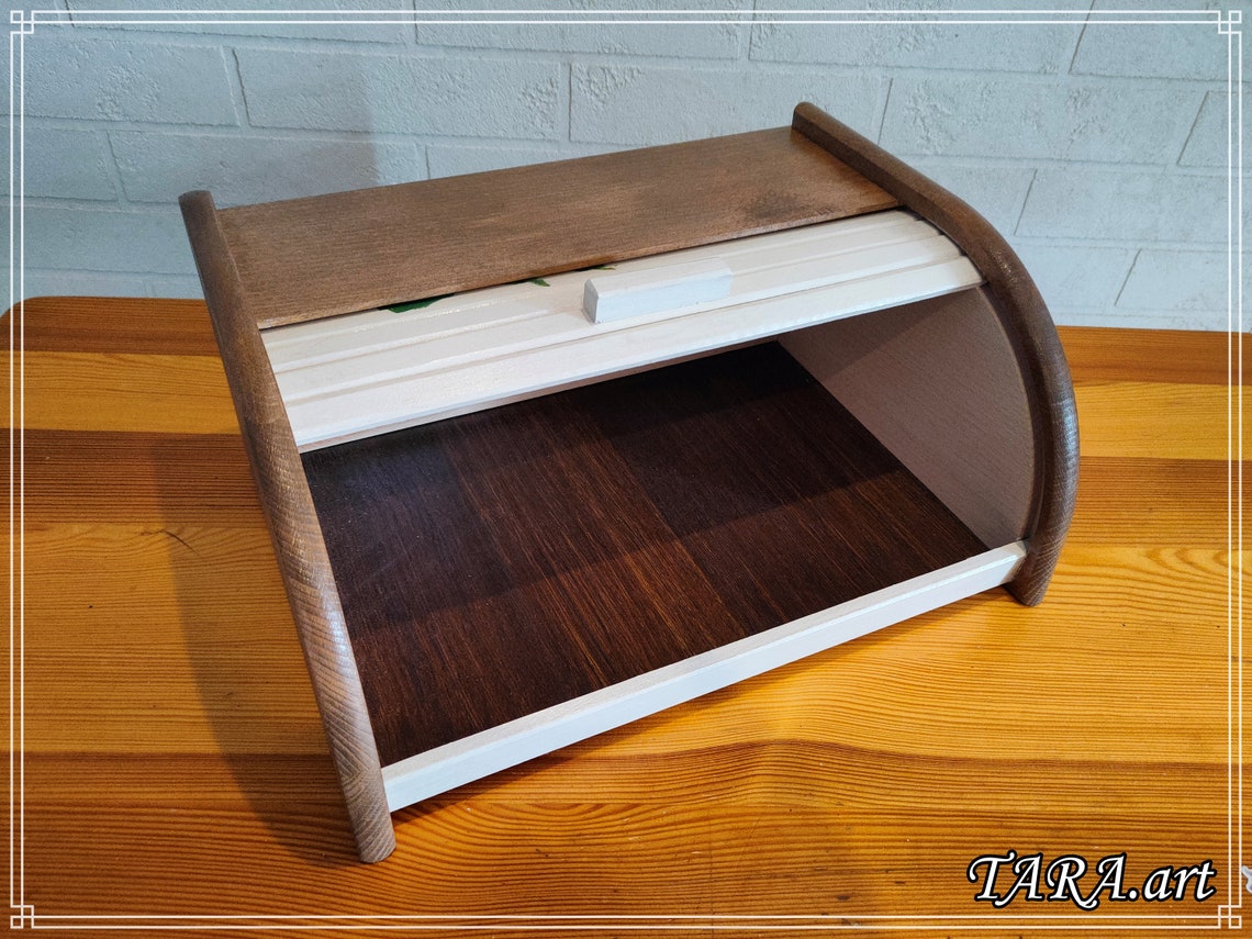 Wooden Bread Bin With Sunflowers Bread Box From Wood Vintage - Etsy