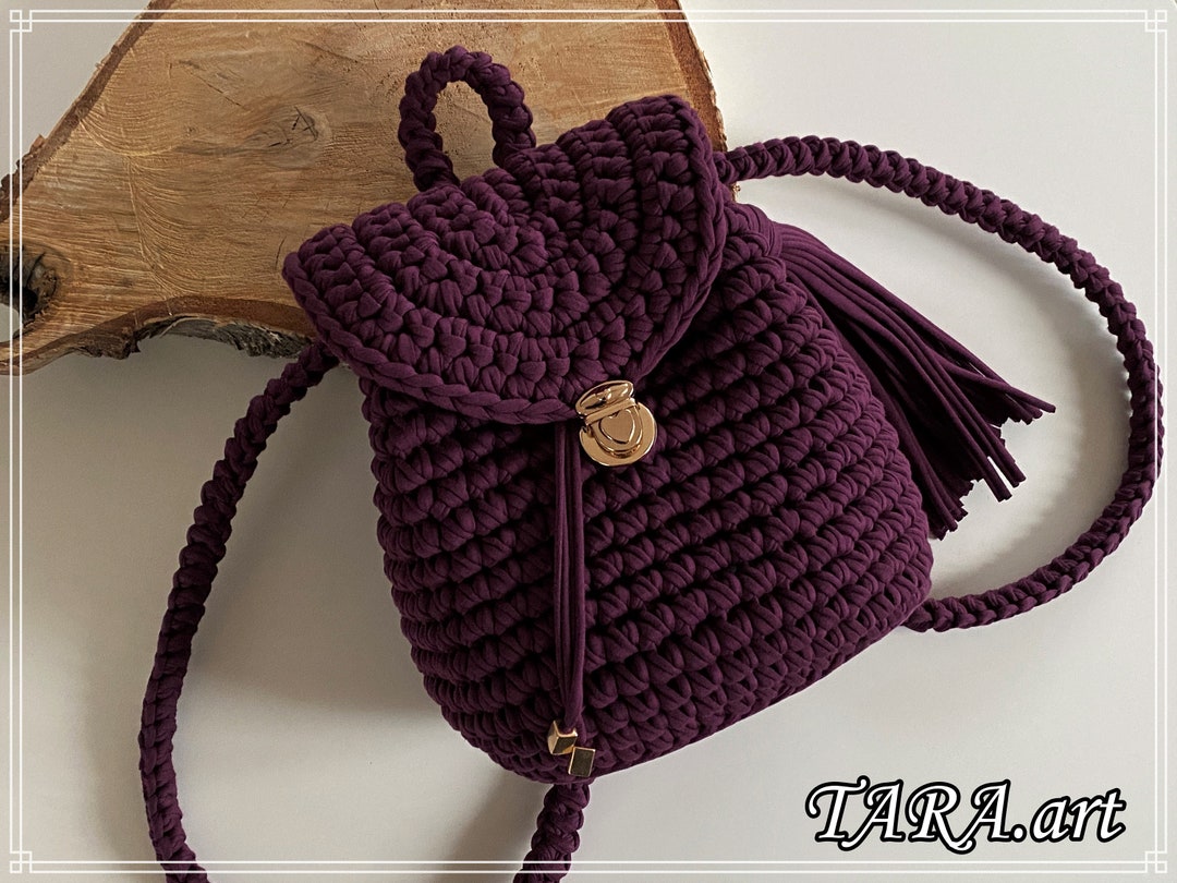 Hand Crochet Backpack, Rucksack for Woman, Handbag, Handcrafted Bag ...