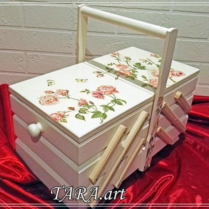 Decorative Sewing Box Wooden Storage Box Fold Out Box From - Etsy