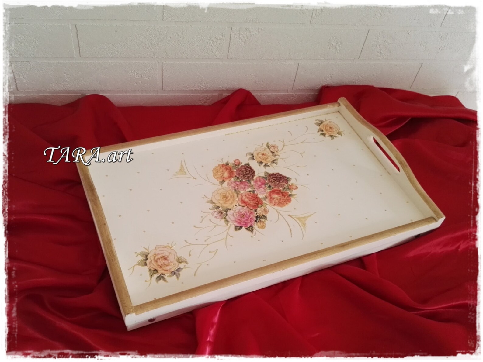 Tray Decoupage Tray Wooden Tray With Legs Coffee Table | Etsy