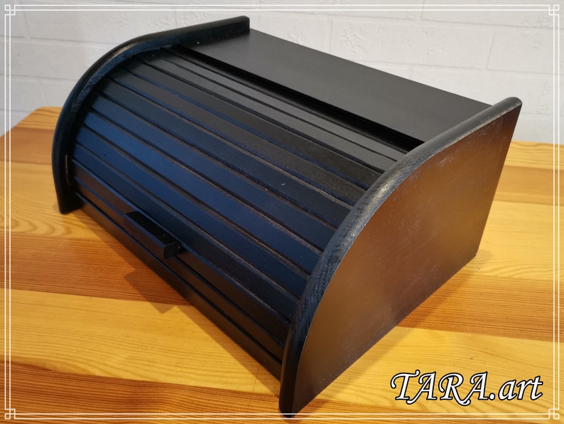 Black Bread Bin Big Bread Box From Wood Classic Bread Box - Etsy