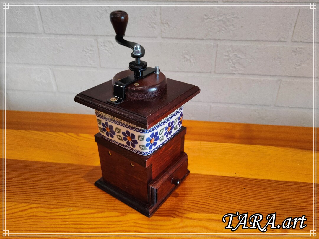 Manual Coffee Grinder, Coffee Mill Made From Wood and Porcelain, Coffee ...