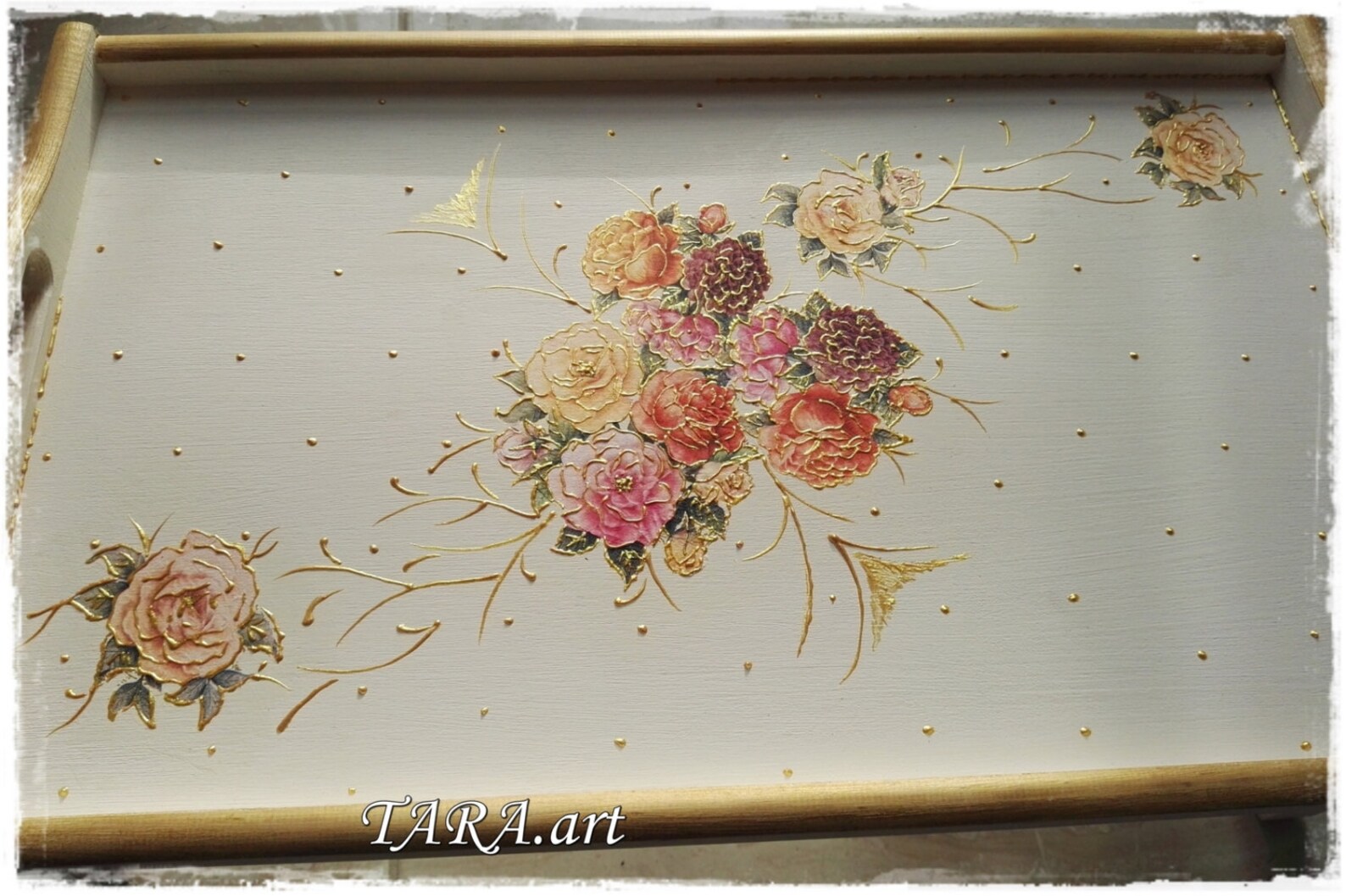 Tray Decoupage Tray Wooden Tray With Legs Coffee Table | Etsy