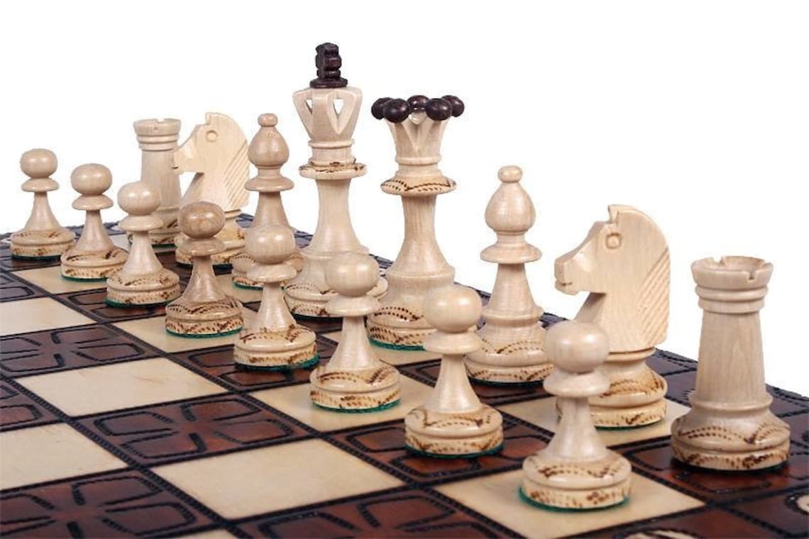 Classic Chess Board Carved Chess Set From Wood Wooden Chess | Etsy