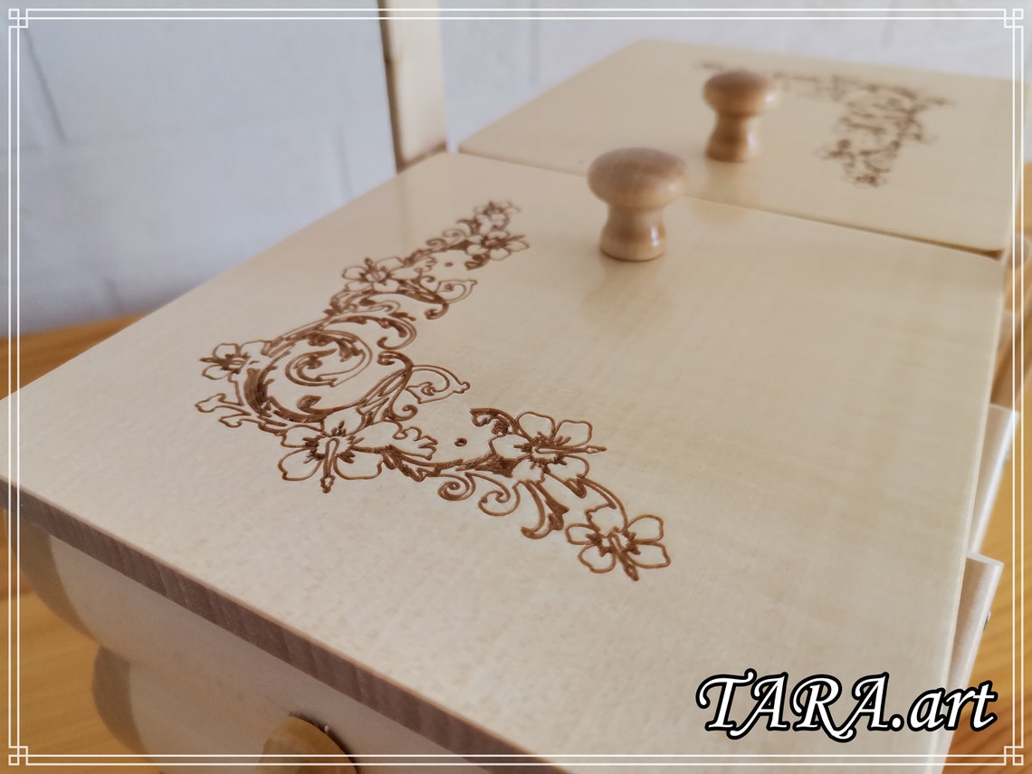 Sewing Box Made From Natural Wood Wooden Storage Box for - Etsy