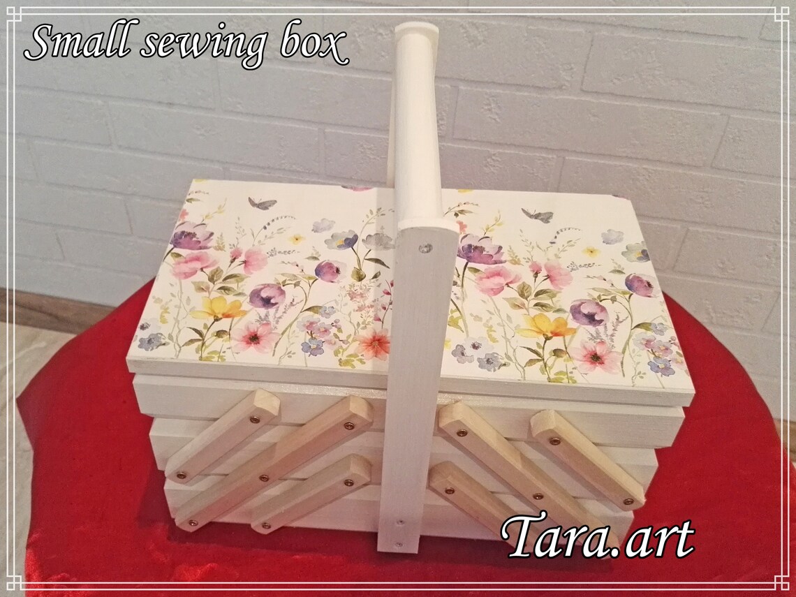 White Sewing Box With Lids Storage Box Made From Real Wood - Etsy