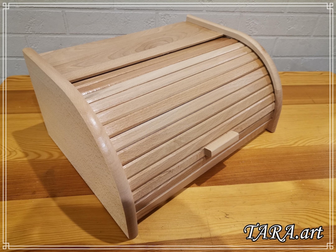Unfinished Bread Box From Wood, Wooden Bread Box, Natural Bread Bin ...