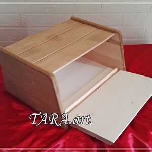 Simple Bread Box, Bread Box Wood, Vintage Bread Box, White and Brown ...