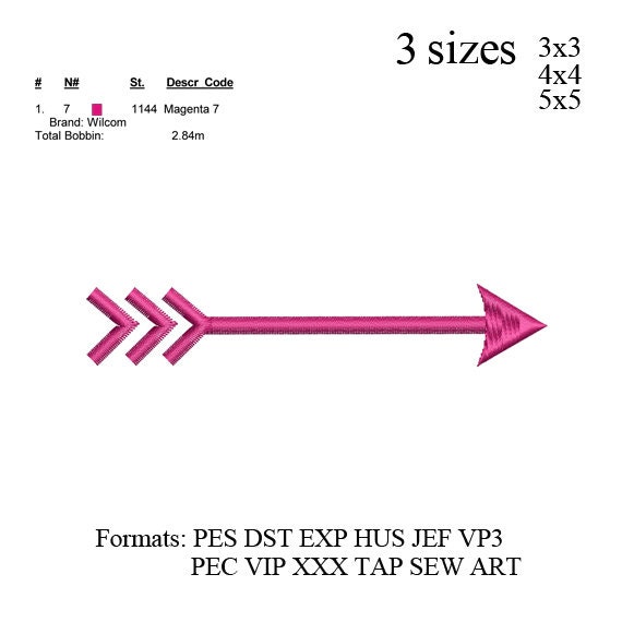 Arrow Embroidery Machine Embroidery Pattern . Embroidery | Etsy