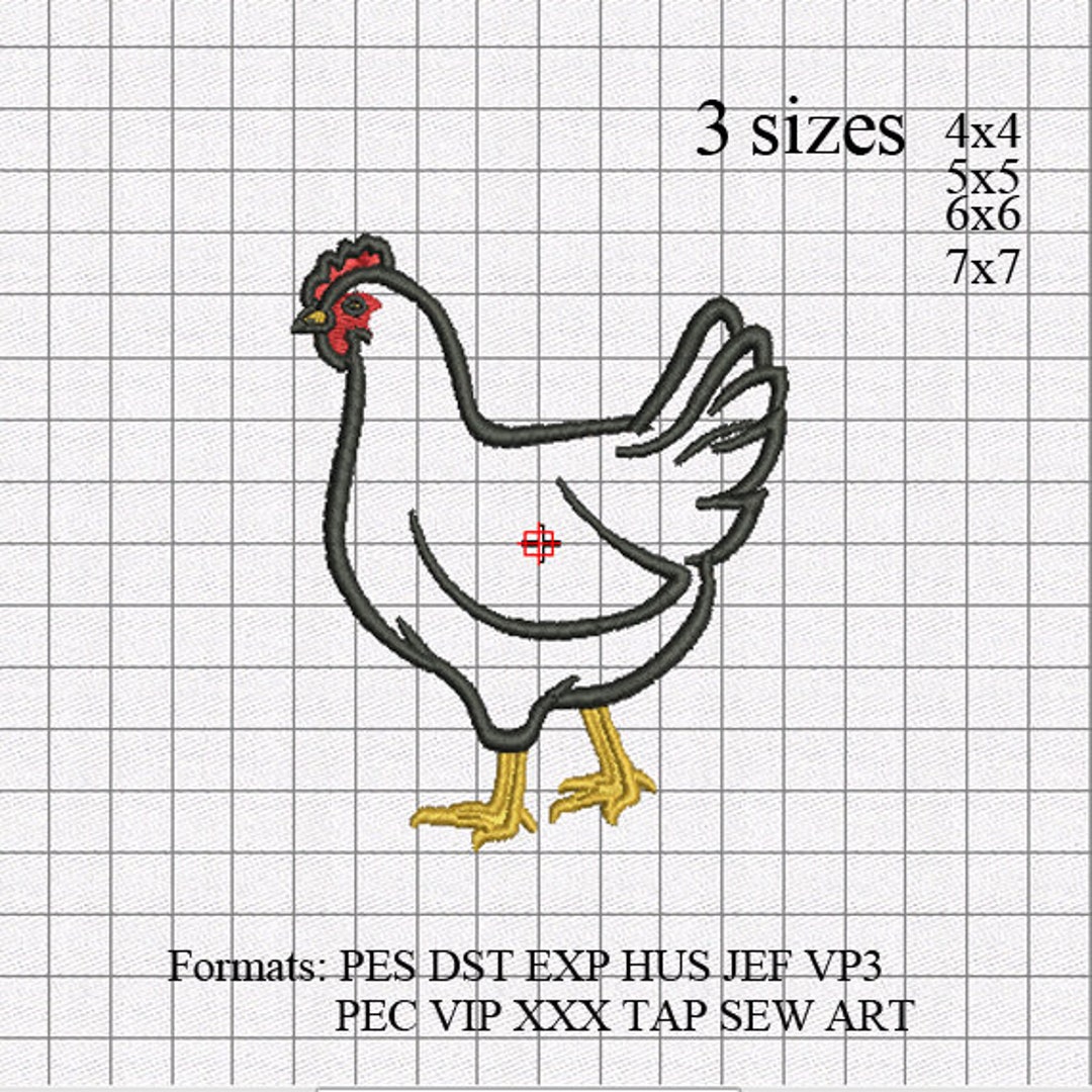 Chicken Applique Embroidery Machine,embroidery Pattern, Embroidery ...