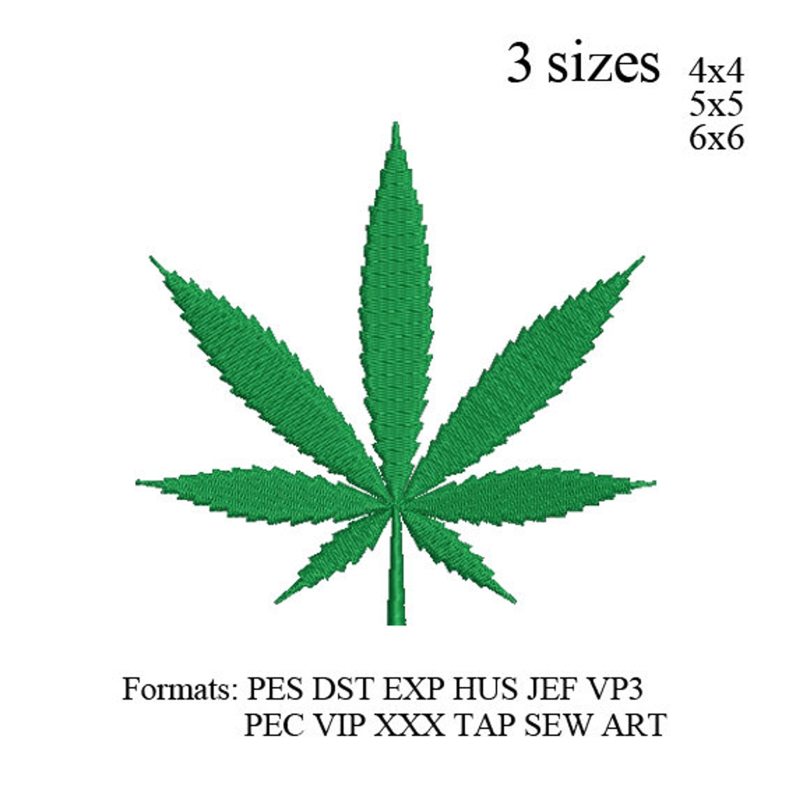 Marijuana Cannabis Leaf Embroidery Designmachine Embroidery - Etsy