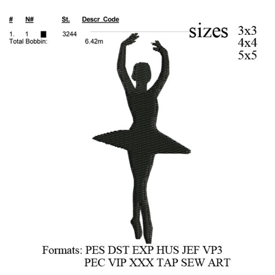 Ballet Dancer Embroidery Machine . Embroidery Pattern . Embroidery ...