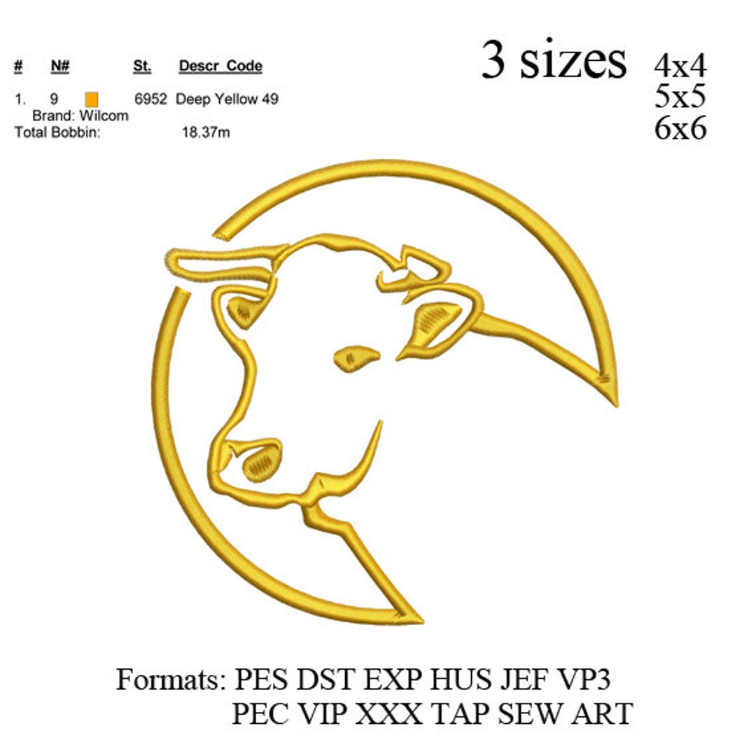 Calf Head Logo Embroidery Design,calf Head Logo Embroidery Pattern ...