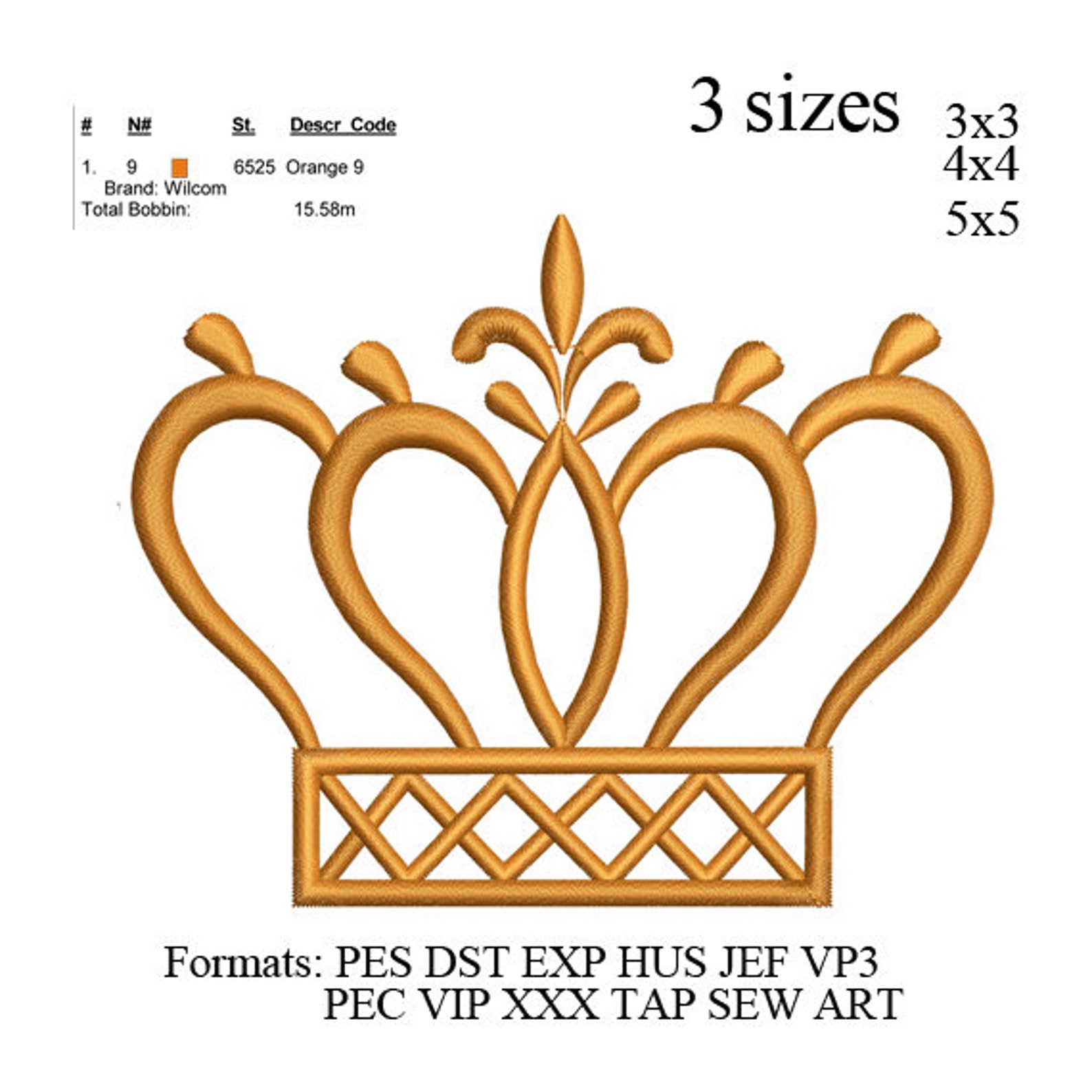 Princess Crown Embroidery Designscrowns Pack 06 Designstiara Etsy