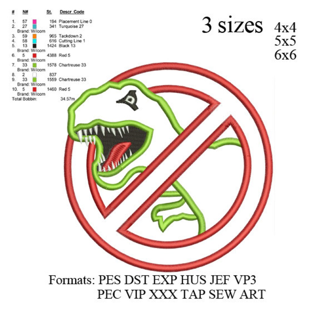 Dinosaur Stop Sign Applique Embroidery Design, Dinosaur Road Sign ...