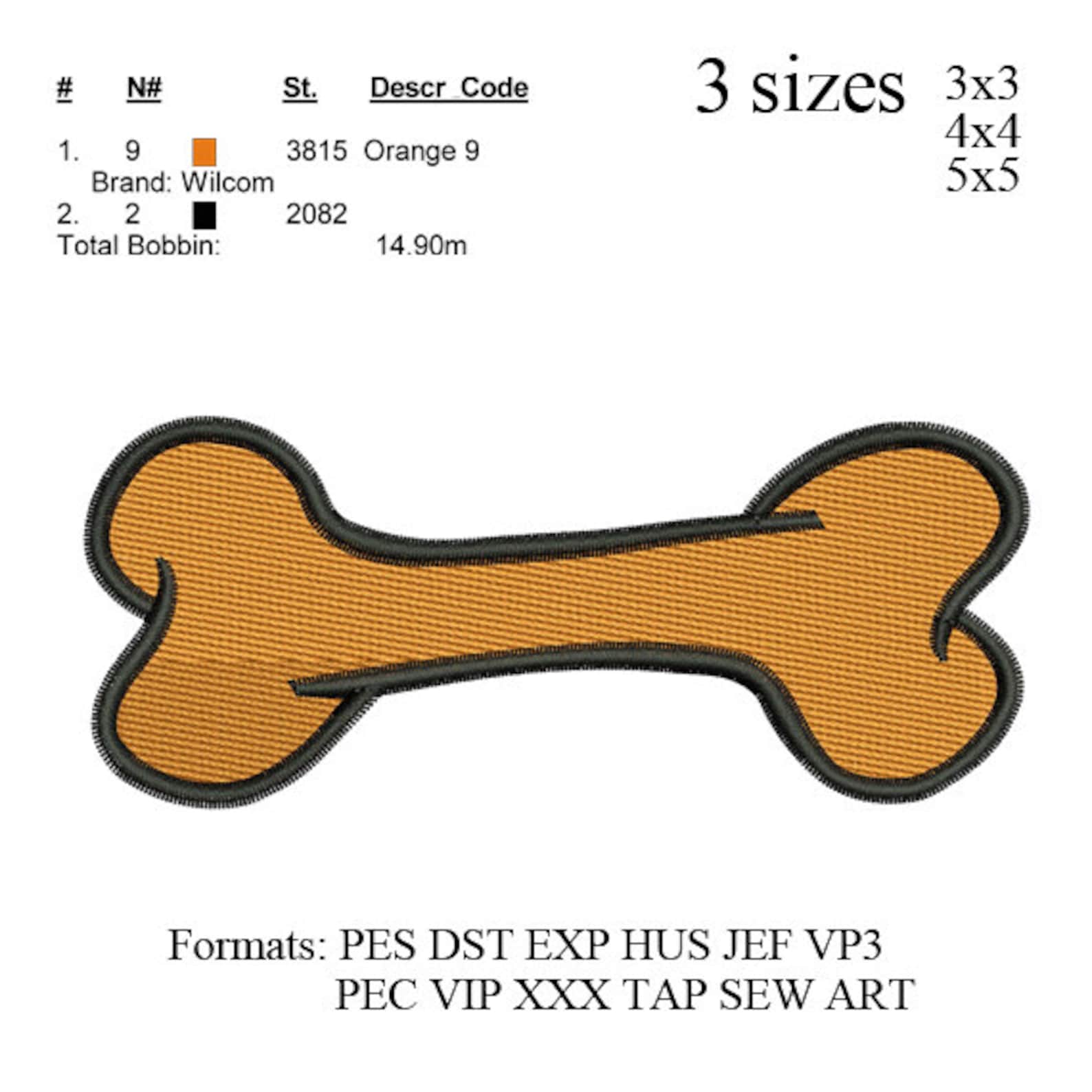 Dog Bone Embroiderydog Bone Embroidery Machineembroidery - Etsy