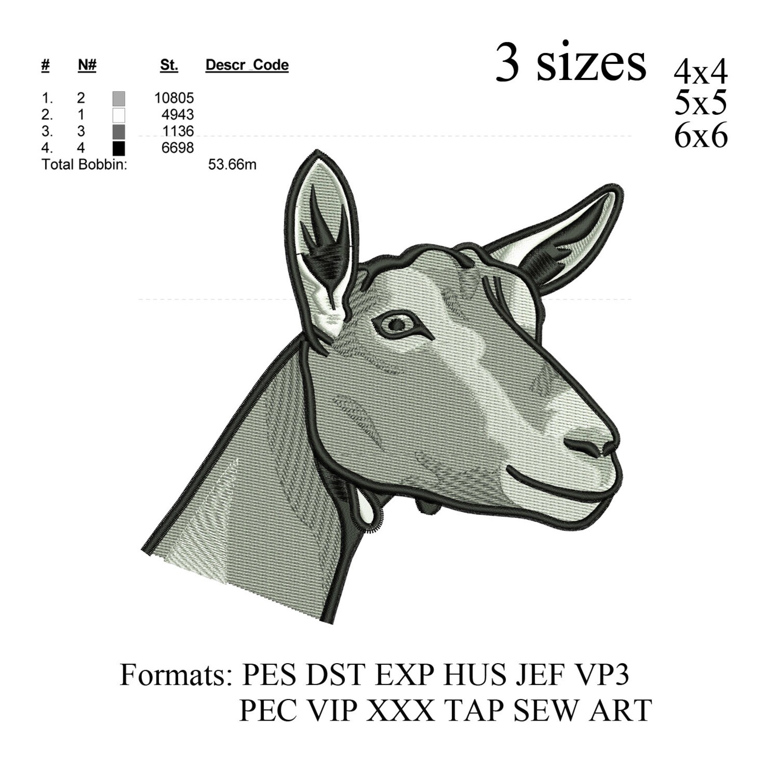 Goat Set Embroidery Designpack of 18 Embroidery Design Motif | Etsy