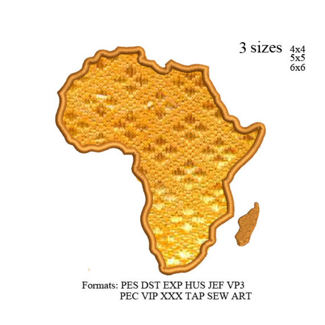 Africa Continent Applique Embroidery Design,africa Continent Applique ...