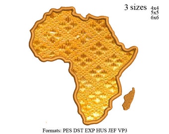 Africa Continent Applique Embroidery Design in 4x4 5x7 and - Etsy