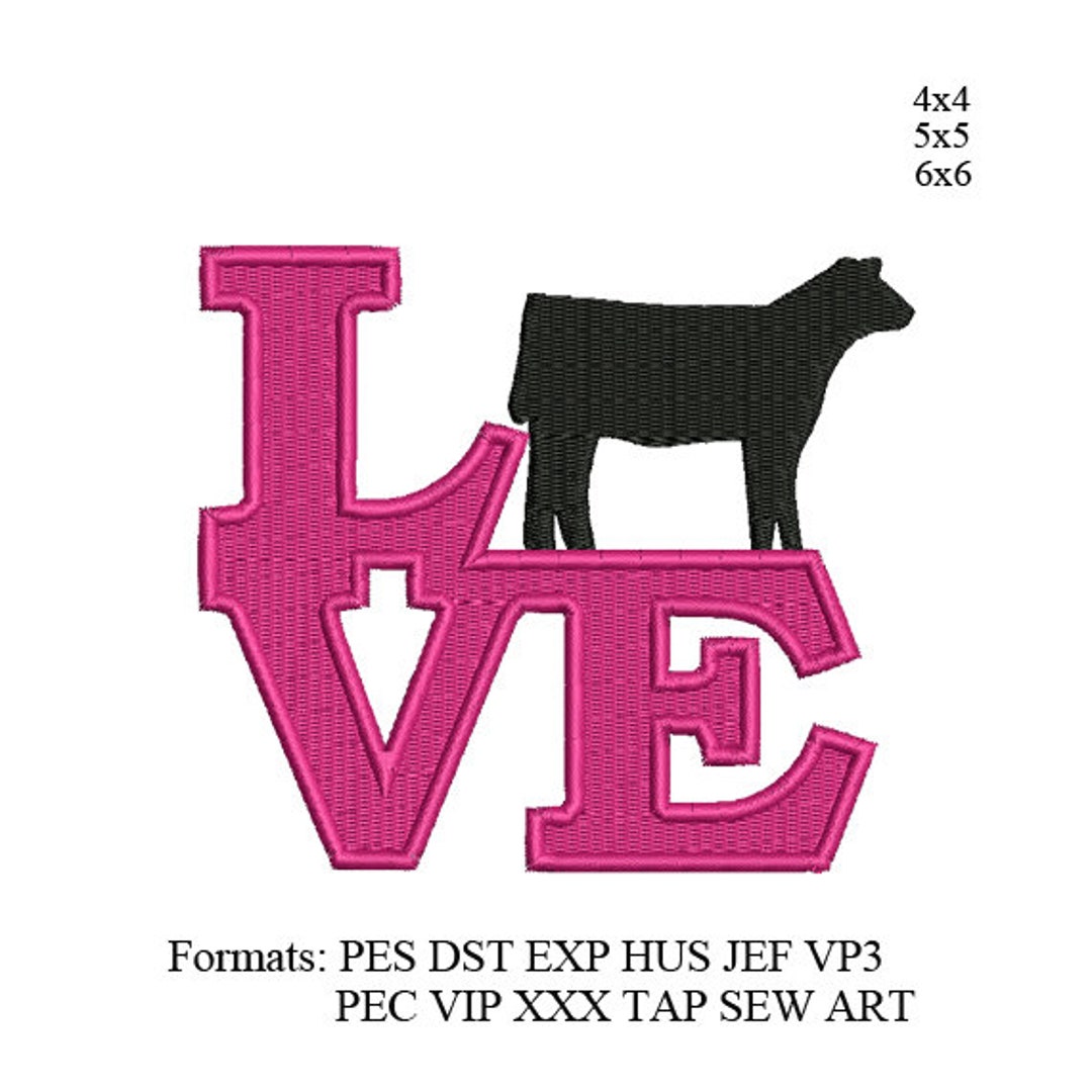 Heifer Love Embroidery Design,steer Love Embroidery Design,motif De ...