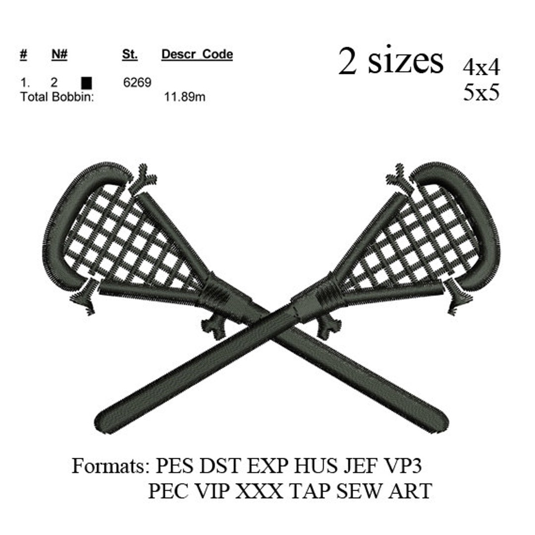 Lacrosse Embroidery Design, Cool LAX Lacrosse Embroidery, Embroidery ...