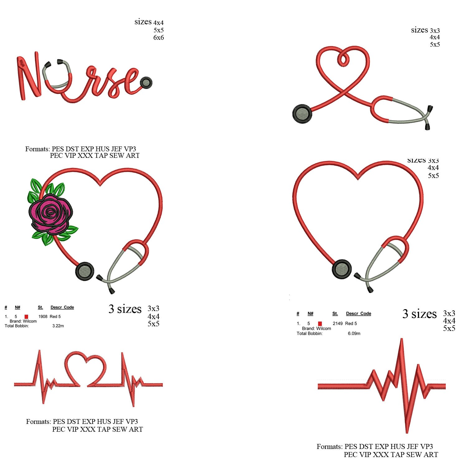 Art & Collectibles NurseDoctorCaregiver Love Completed Embroidery Art ...